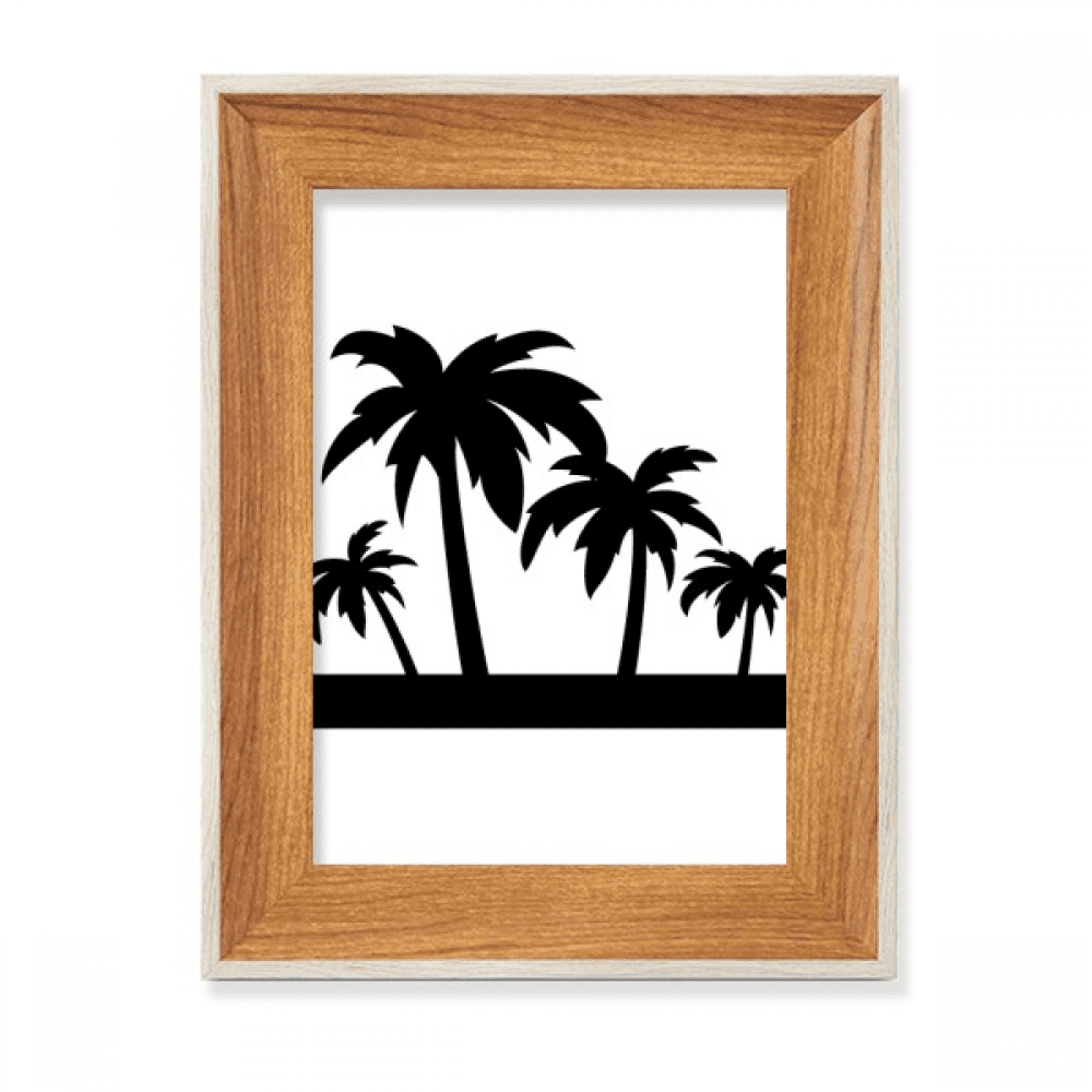Black Coconut Tree Outline Desktop Wooden Photo Frame Display Picture ...