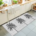 Black Coconut Tree Sketch Rectangle Area Rug 2x6ft,Living Room Rug Non ...