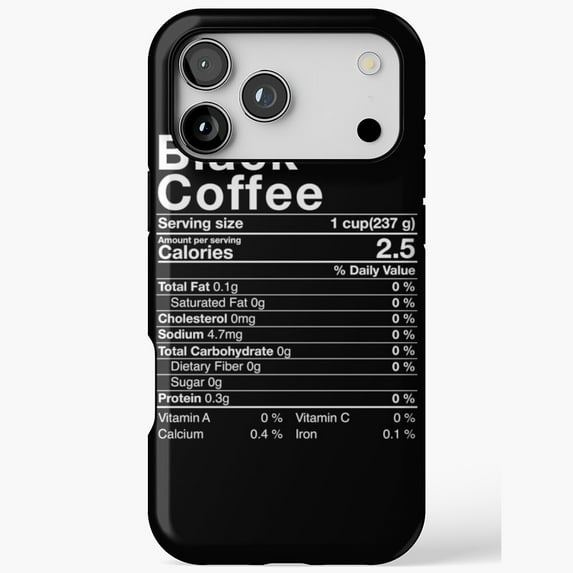 Black Coffee Facts Fun Protective Case for iPhone 11 12 13 14 15 16 17 ...