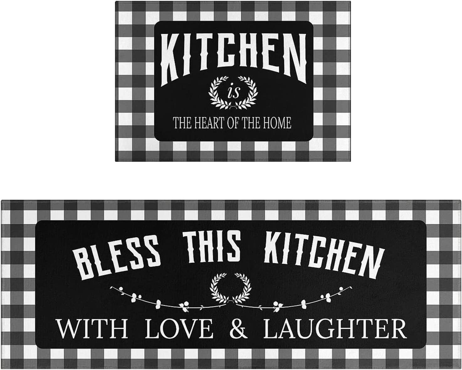 Black Coffee Kitchen Rugs and Mats Set of 2 Coffee Cup Latte Mocha Art ...