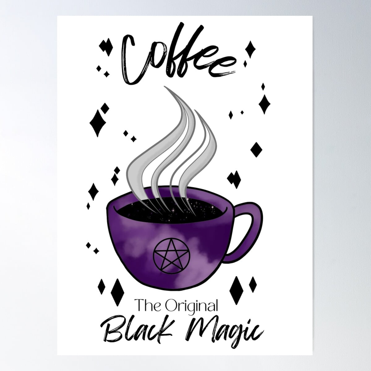 Black Coffee Magic Poster Wall Art, Modern Wall Decor For Living Room Bedroom, 8x12 UNFRAMED ...