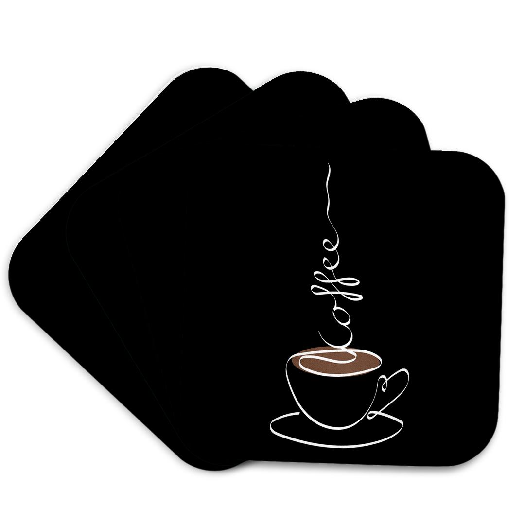 3drose, Black Coffee Minimalist Chic Line Art of a Cup of Coffee on ...