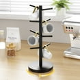 Black Coffee Mug Tree Bamboo Mug Holder Coffee Cup Stand Mug Holders ...