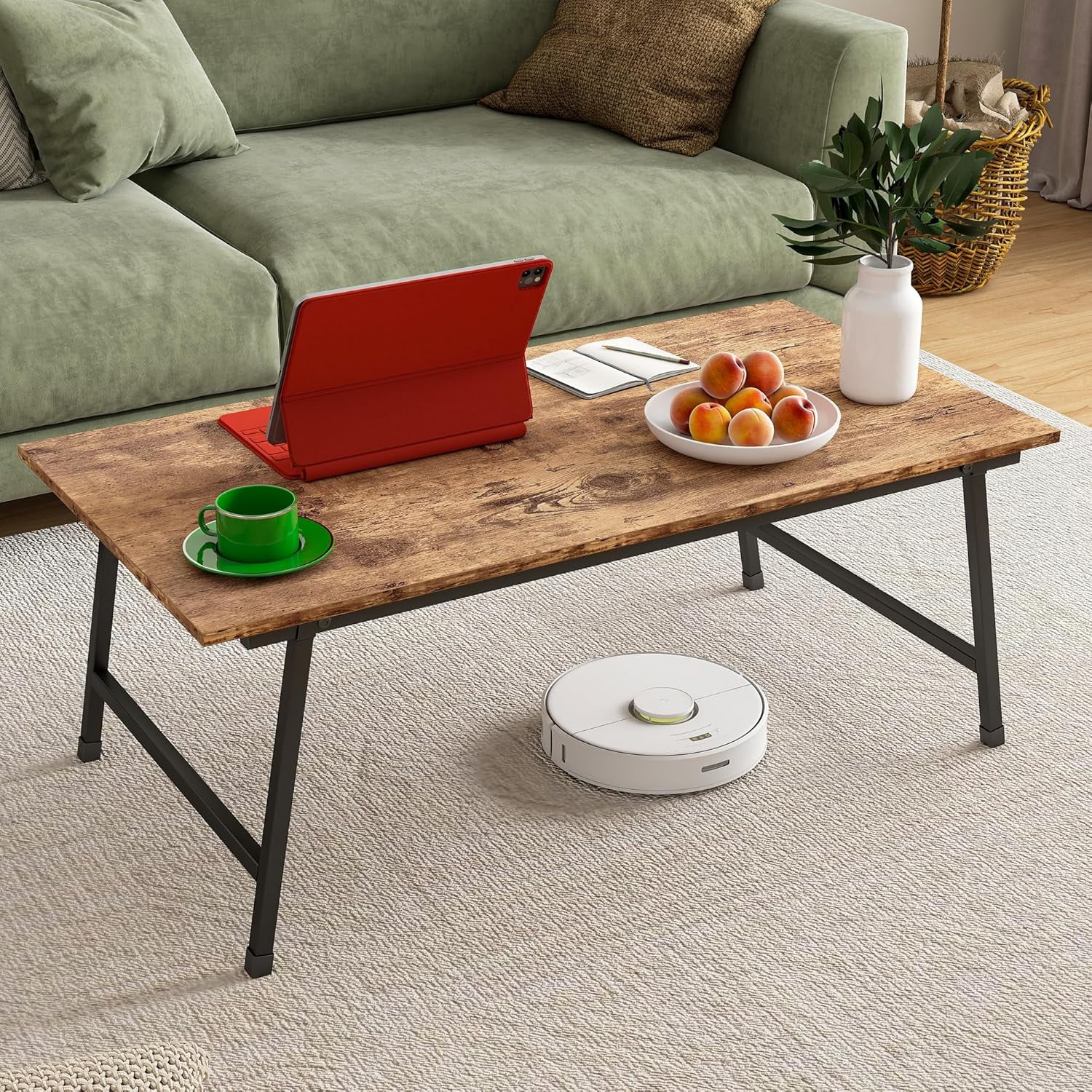 Black Coffee Table Foldable,Simple Modern Rectangular Center Table ...