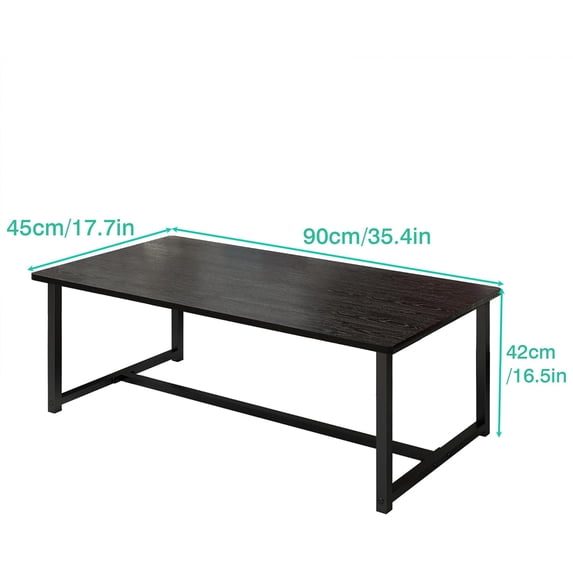 Black Coffee Table Rectangular Center Table for Living Room Open Space ...
