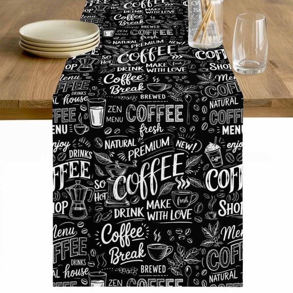 Black Coffee Table Runner 90 Inches Long Farmhouse Dress Scarves ...