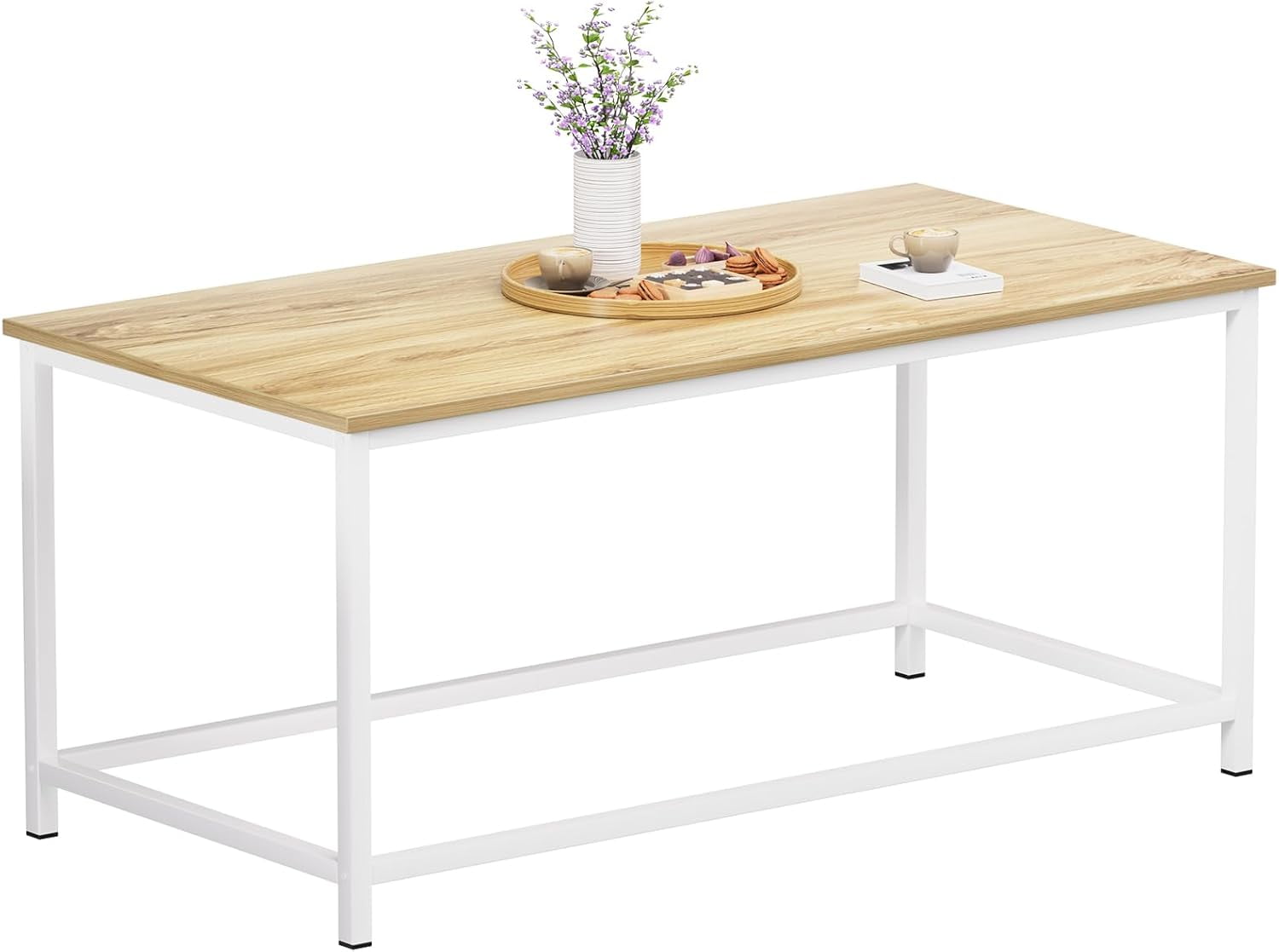 Black Coffee Table Simple Modern Rectangular Center Table Open Space ...