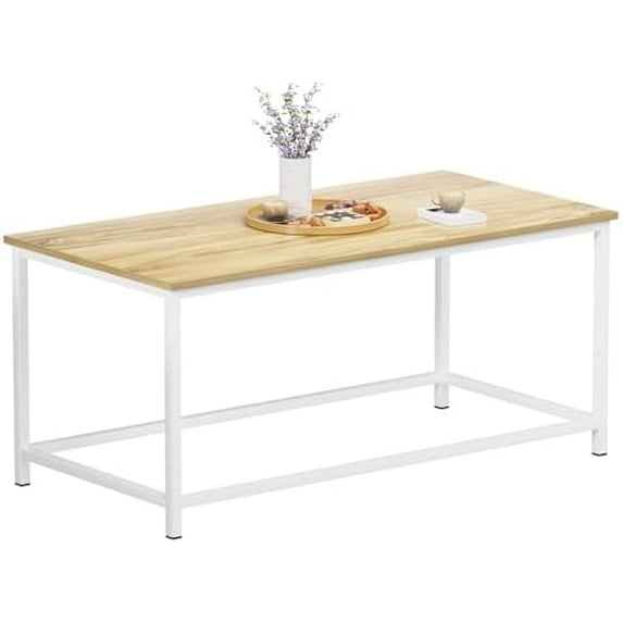 Black Coffee Table Simple Modern Rectangular Center Table Open Space ...