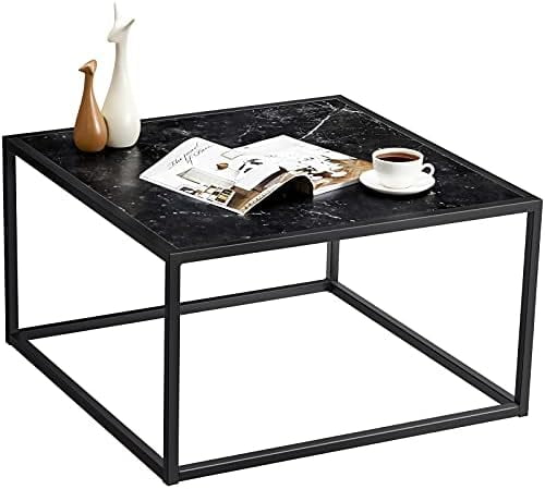 Black Coffee Table Small Square Coffee Table Simple Modern Center Table ...