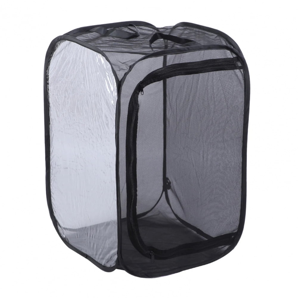 Black Collapsible Foldable Ventilated Insect Light Mesh Cage House ...