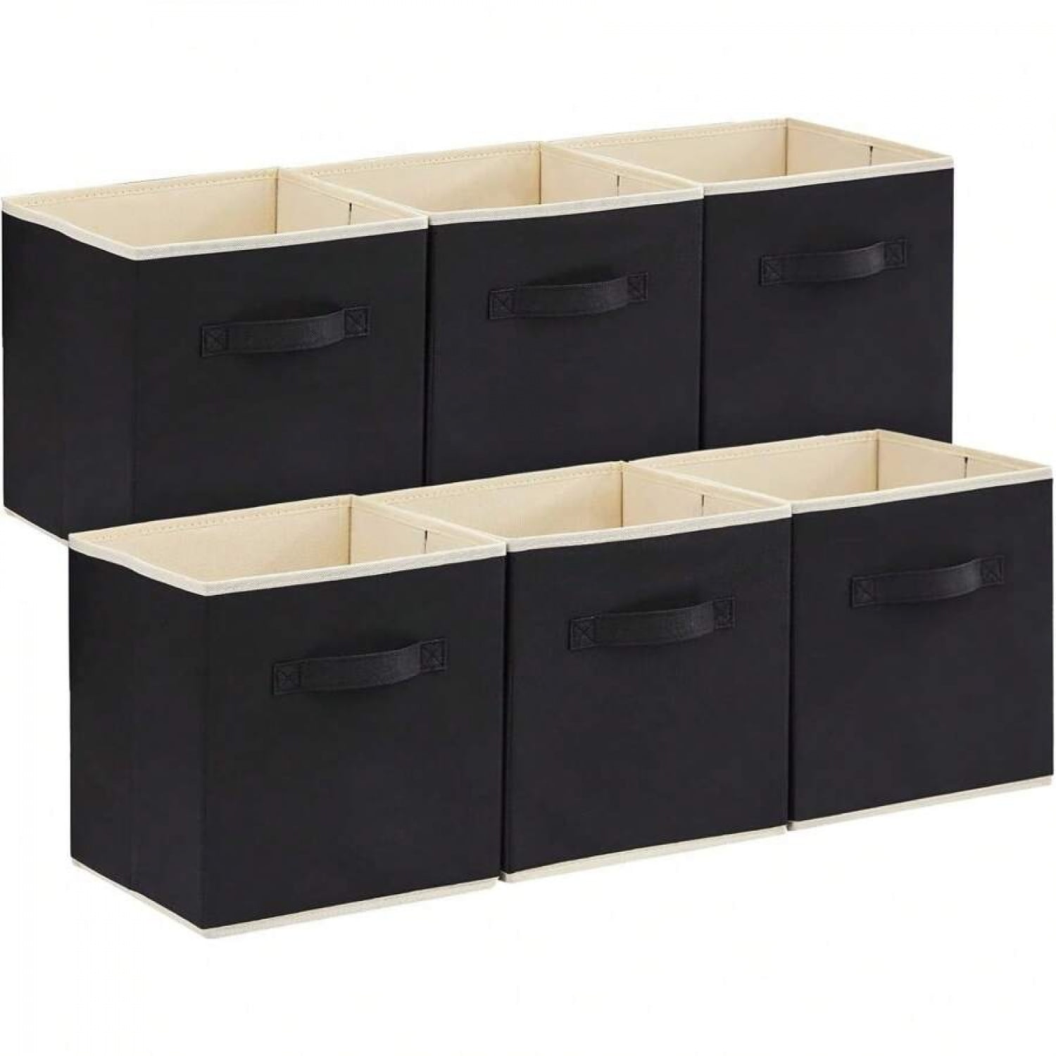 Black Collapsible Storage Cubes 11 Inch Foldable Fabric Bins Multi-Color Organizers Decorative ...