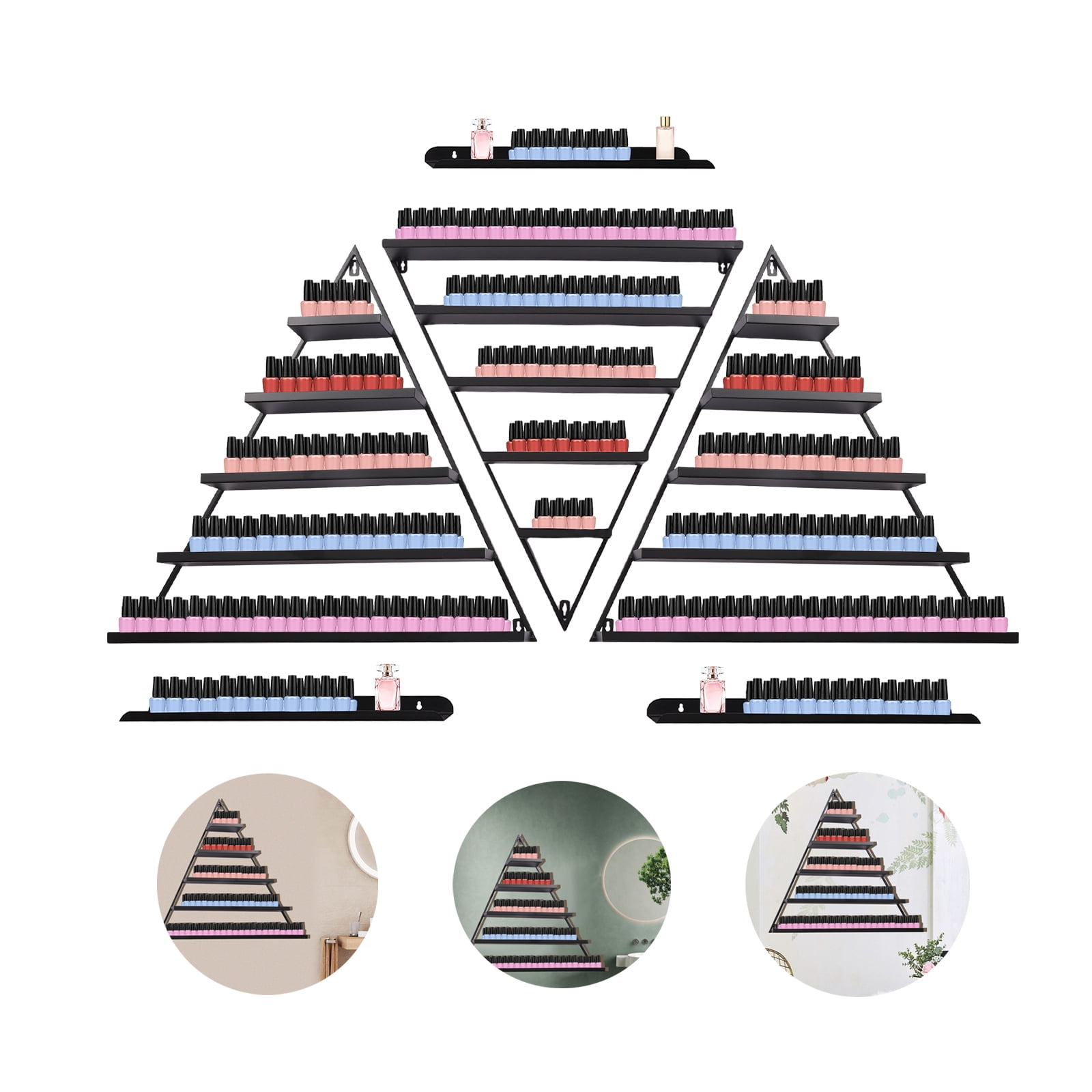 Black Color 5 Tier Essential Oil and Perfume Combo Rack Triangular ...