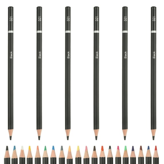 Black Color Drawing Pencils for Adult Coloring Books, 6 Pcs - Walmart.com