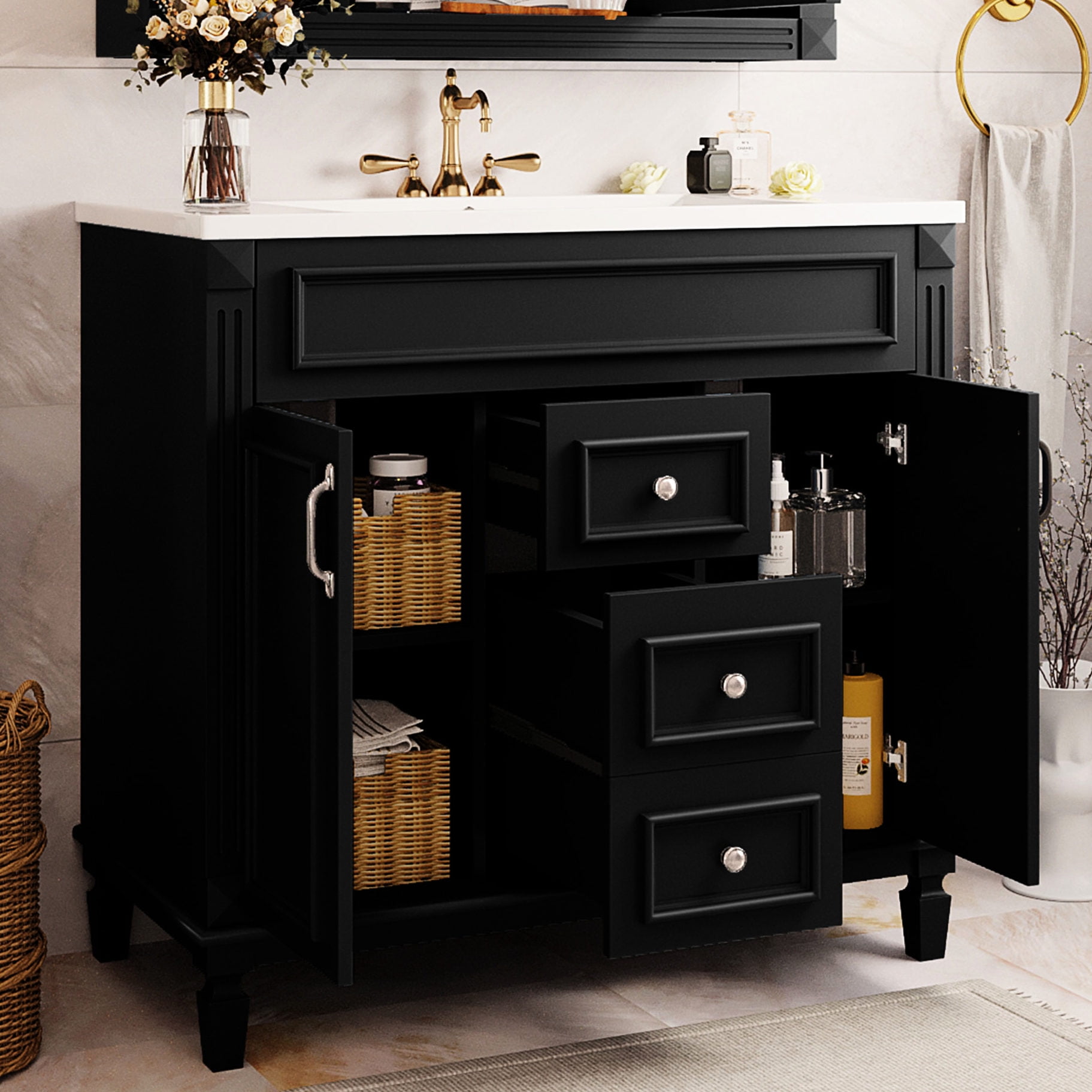 Black Color - Exquisite Roman Leg Design - Bathroom - Create Stylish ...