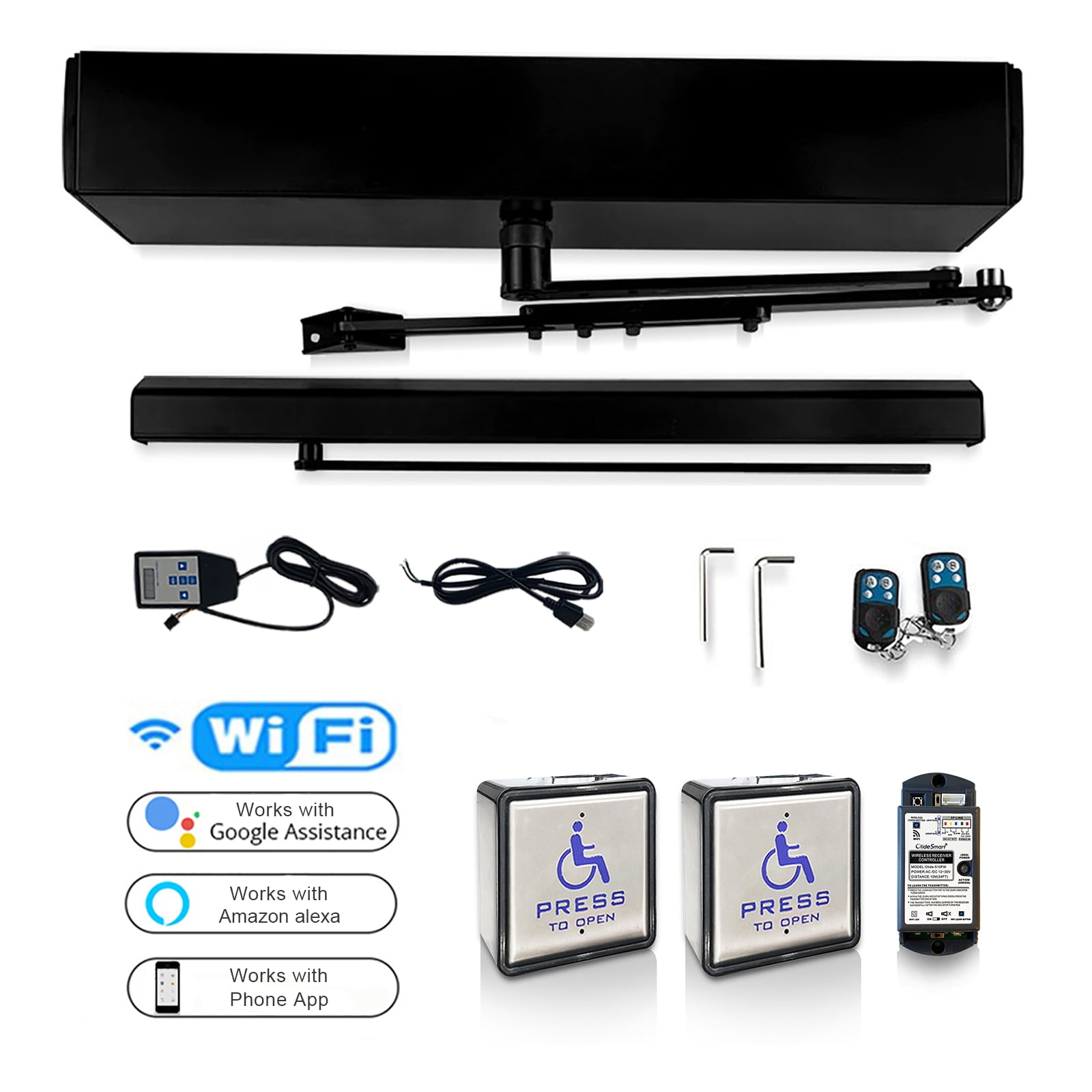 Black Color Handicap Door Opener Smart WIFI Smartphone APP Control,with ...