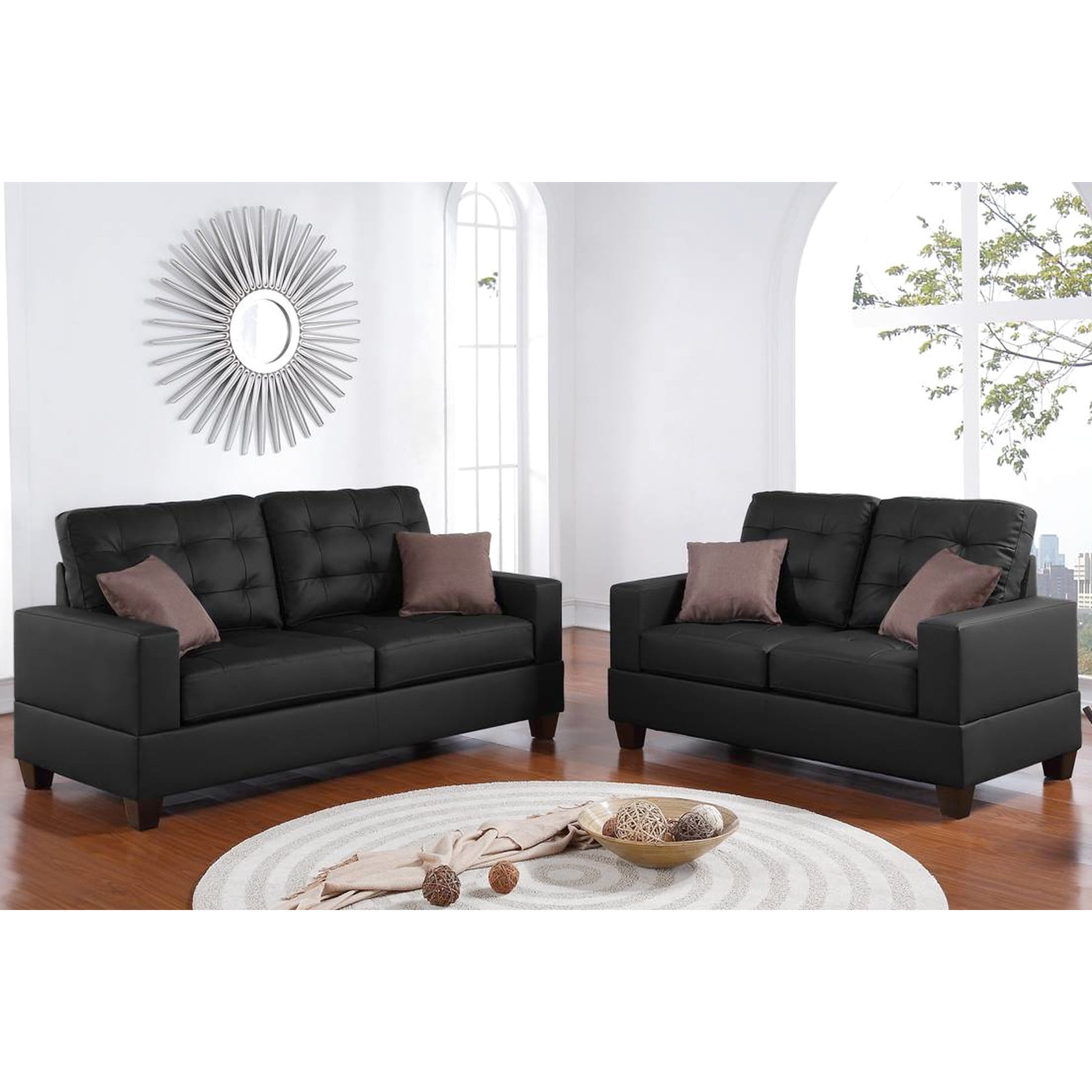 Black Color, Pine Wood Frame | Modern Living Room Setup | Get a Stylish ...