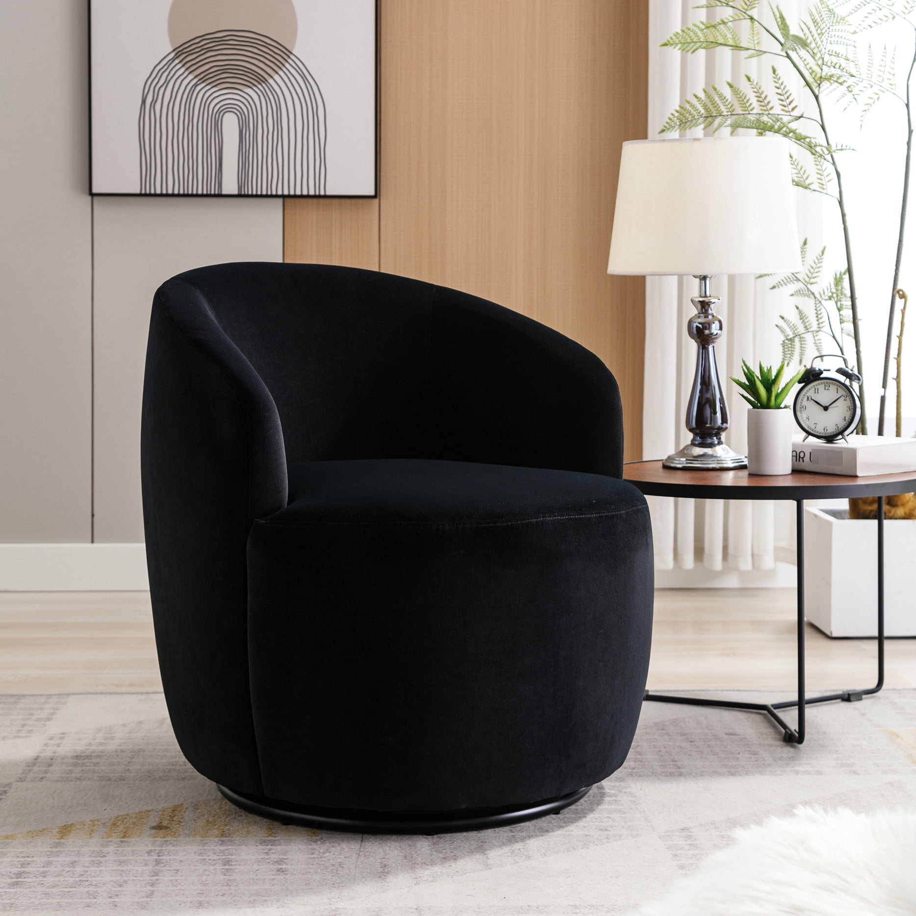 Black Color Scheme | Swivel Functionality | Accent Chair for Patio ...