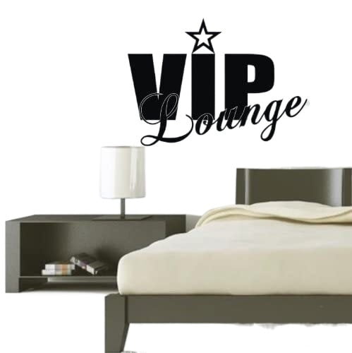 Black Color VIP Lounge Symbol Letters Lettering Wall Art Decal Stickers ...