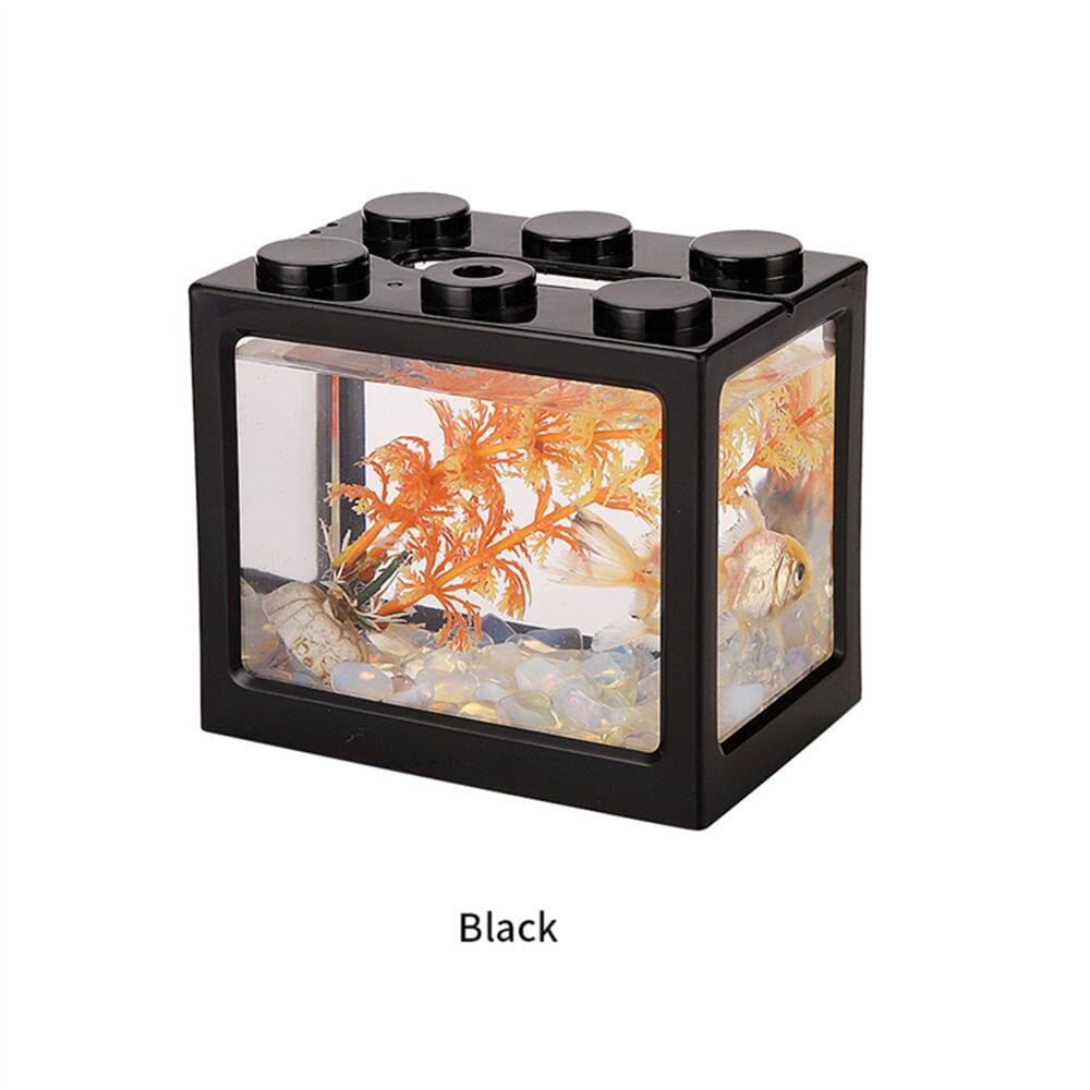 Black Colour Small Fish Tank, Mini Fish Tank Stackable Cube Tank , Ant ...