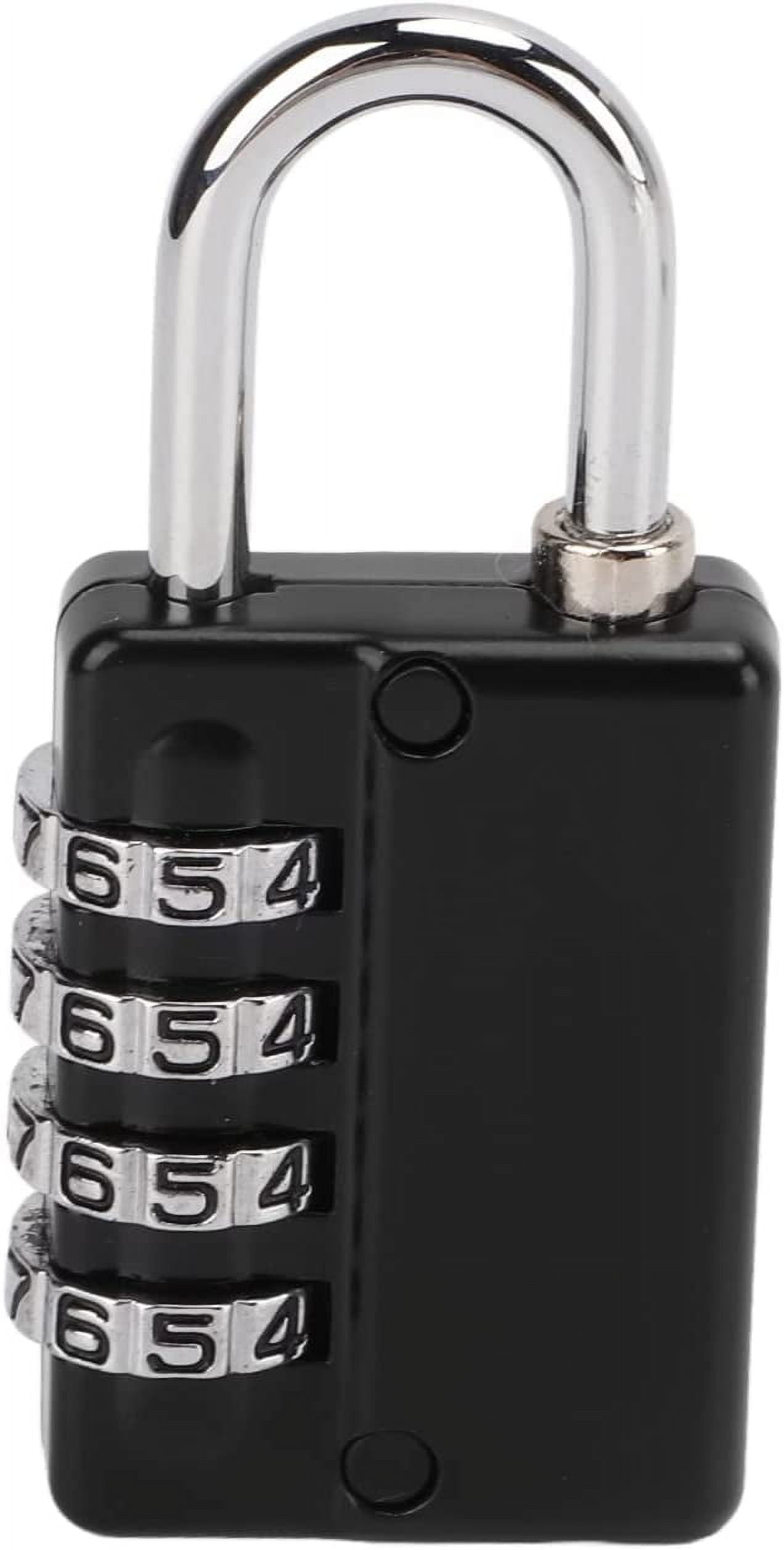Black Combination Padlock, 4 Digit Security Luggage Locks Anti-Burglar ...