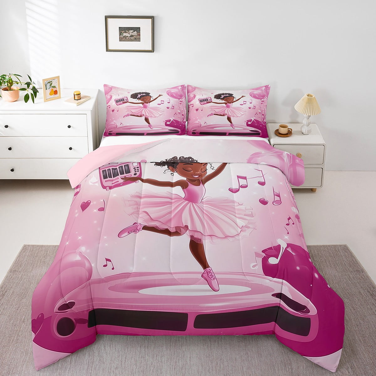 Black Comforter Set Full Teens,Black Magic Bedding Sets Cute Ballet ...