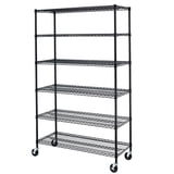 Commercial Heavy Duty 6-Tier Black Steel Wire Shelving Rack for Office ...