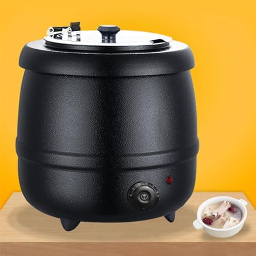 Black Commercial Soup Pot 400W 10 Liter 110V Electric Commercial Soup ...