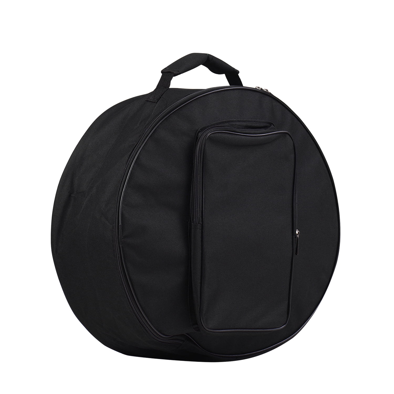 Black Compact Snare Drum Backpack Case with Shoulder Strap and External ...