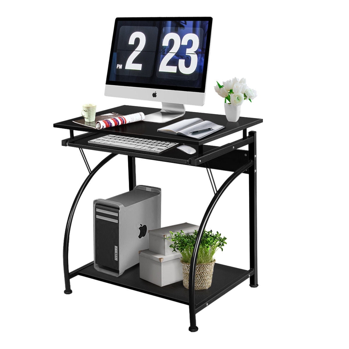 Black Computer Desk PC Laptop Table Study Workstation Home Office ...