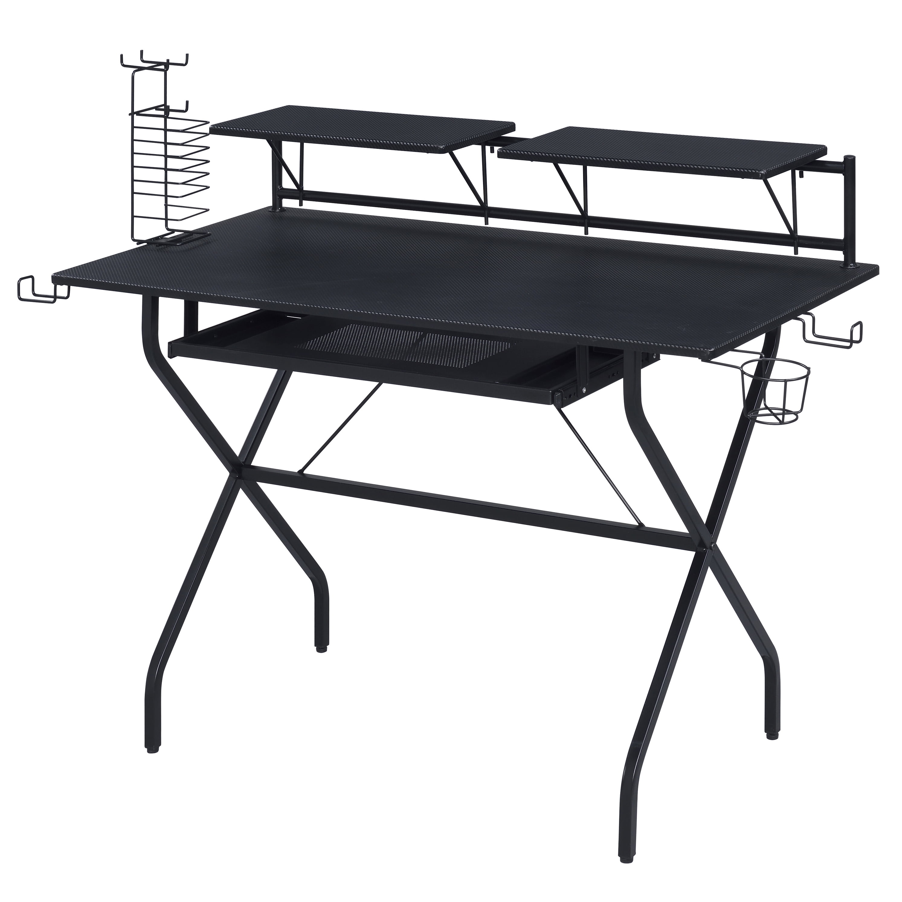 Black Computer Desk with Keyboard Tray - Walmart.com