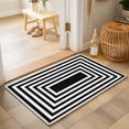 Black Concentric Squares Washable Small Entryway Area Rugs 2'x3 ...