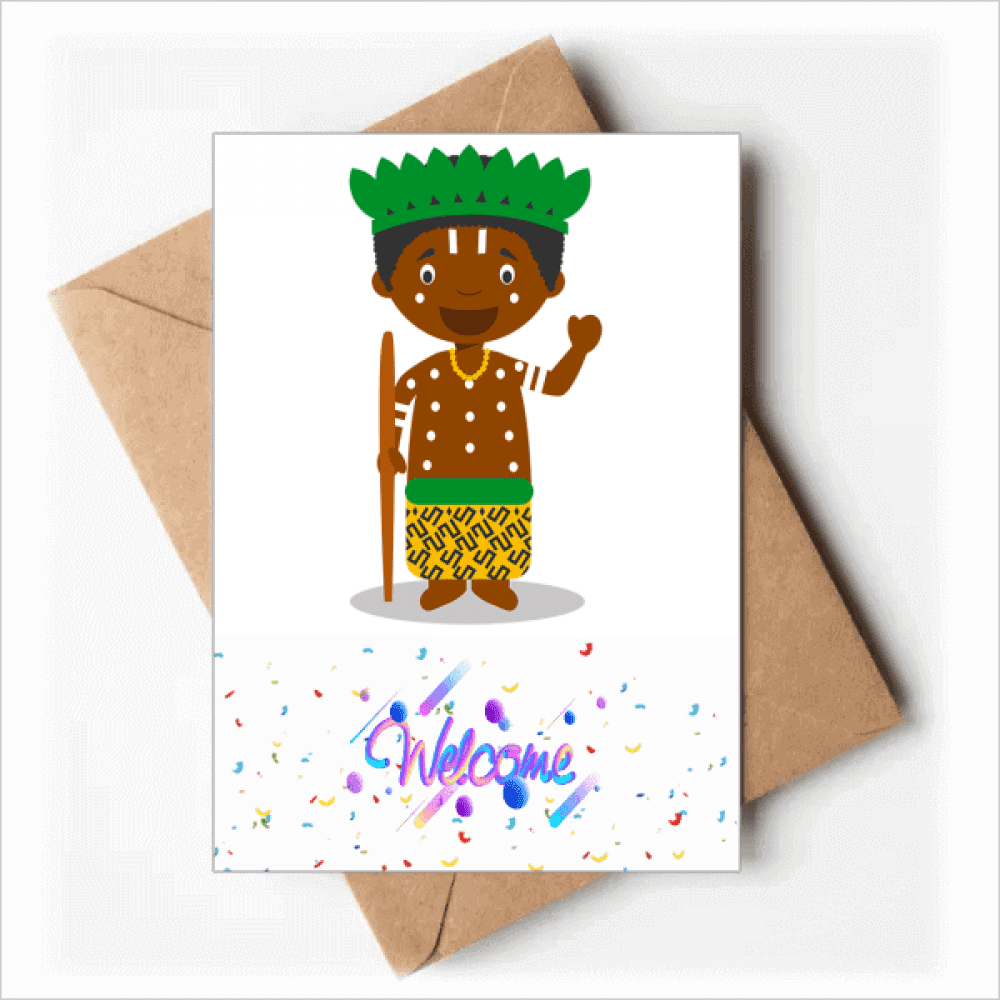 Black Congo Cartoon Art Deco Fashion Welcome Back Greeting Cards ...