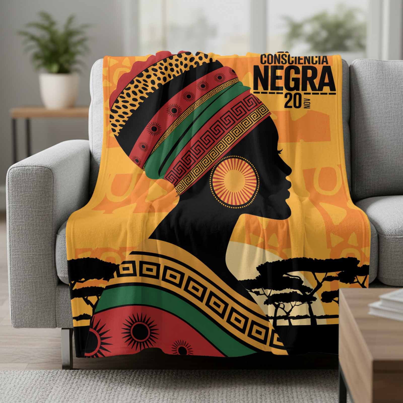 Black Consciousness Day Fleece Throw Blanket Retro Tribe Totem Woods ...