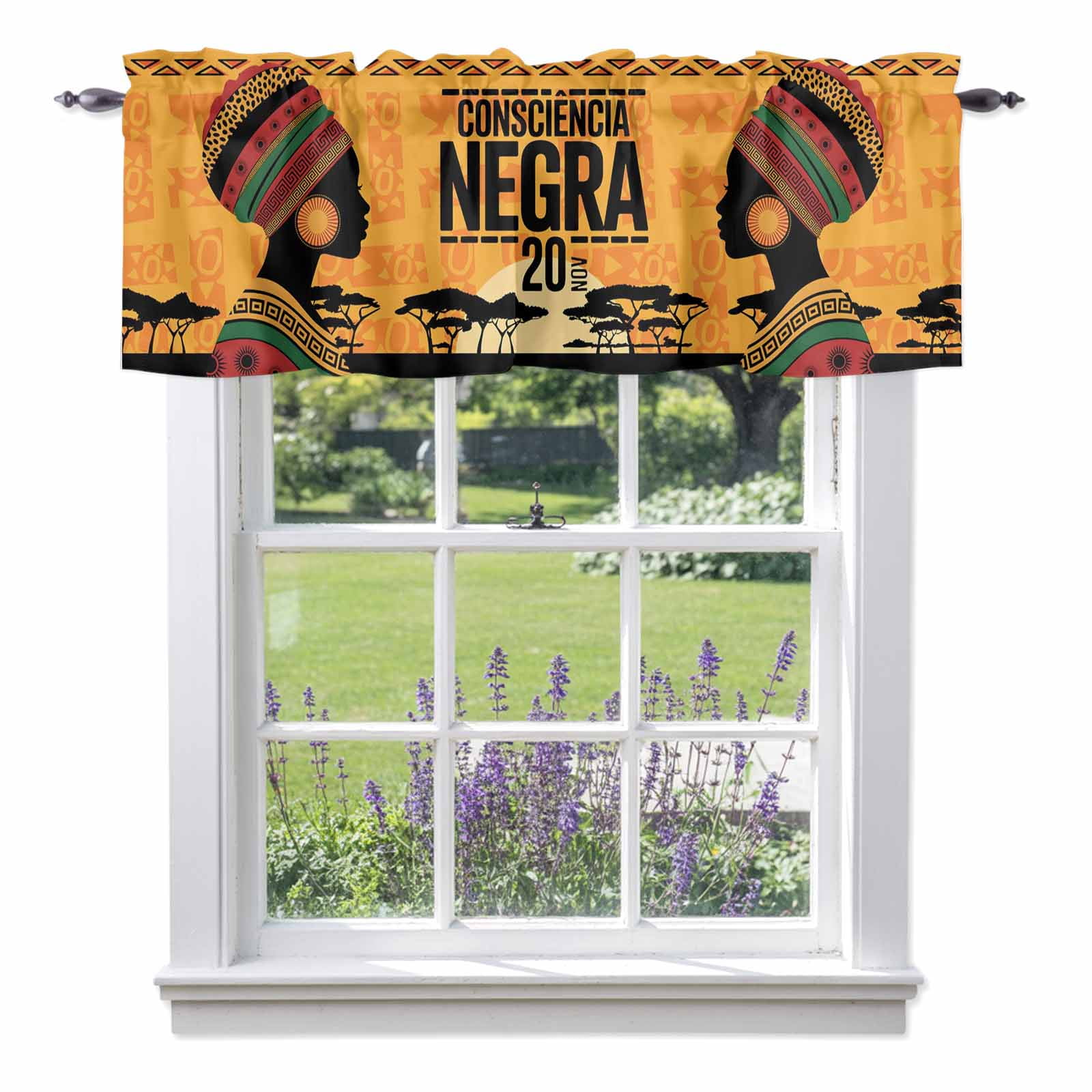 Black Consciousness Day Valances for Windows, Retro Tribe Totem Woods ...