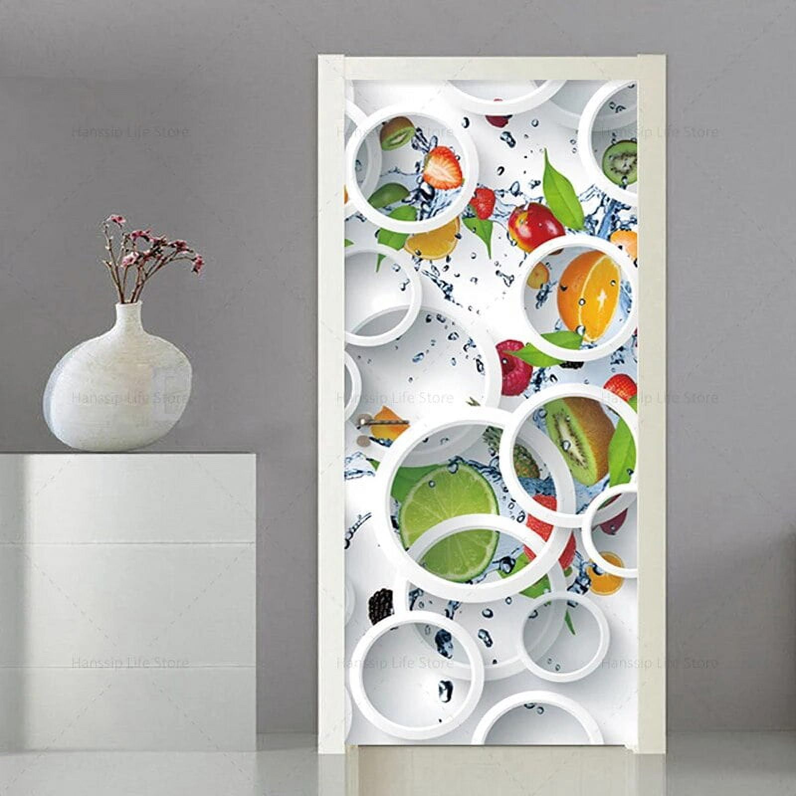 Black Cool 3D Vision Door Sticker Adhesive for Living Room Bedroom ...