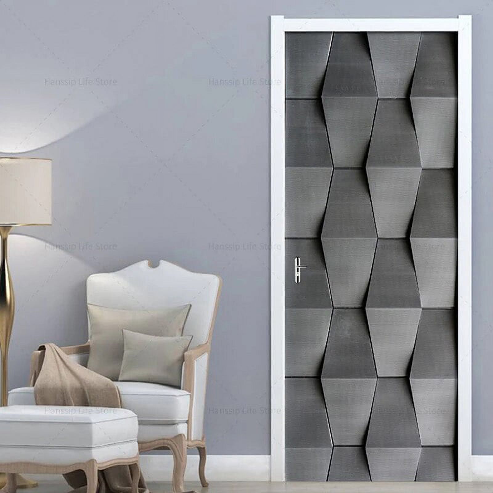 Black Cool 3D Vision Door Sticker Adhesive for Living Room Bedroom ...