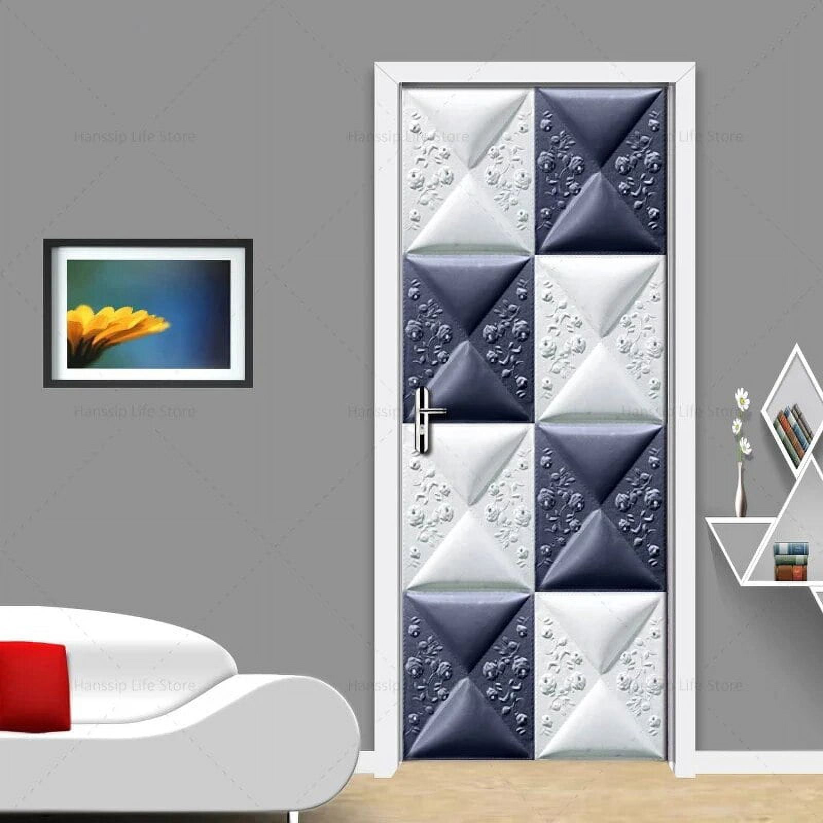 Black Cool 3D Vision Door Sticker Adhesive for Living Room Bedroom ...