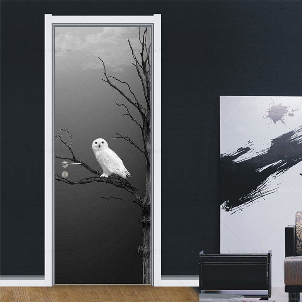 Black Cool Design Door Wrap Mural Cover Self Adhesive Waterproof PVC ...
