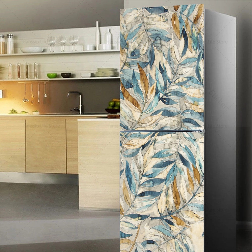 Black Cool Refrigerator Stickers Full Door Mural Cover Adhesive PVC ...