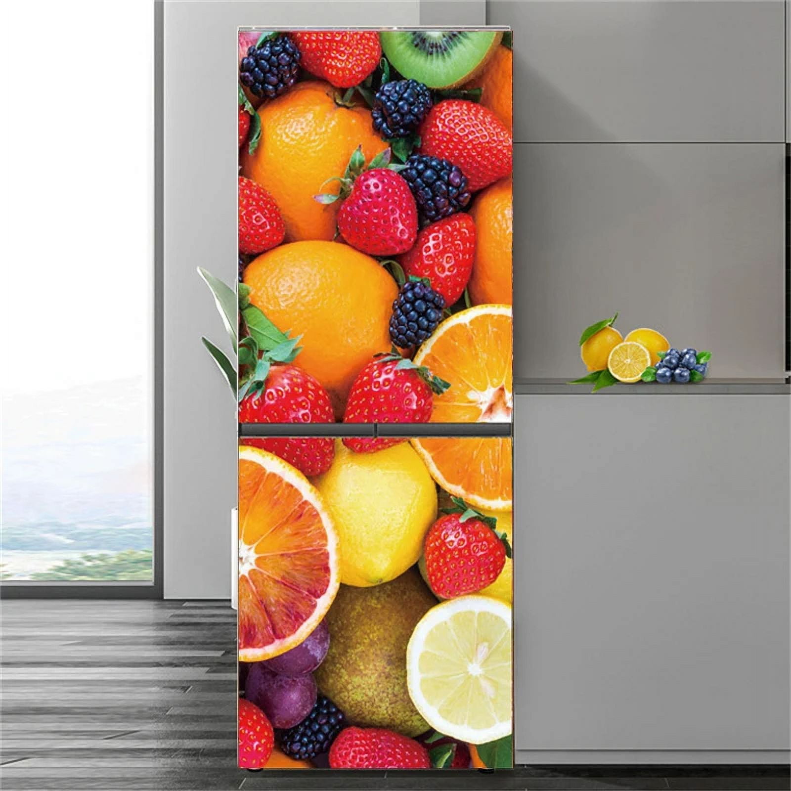 Black Cool Refrigerator Stickers Full Door Mural Cover Adhesive PVC ...