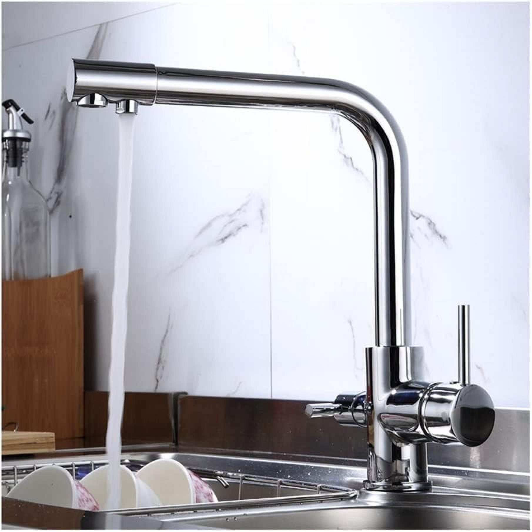 Black Copper Kitchen Faucet with 360 Degree Rotation, Water ...