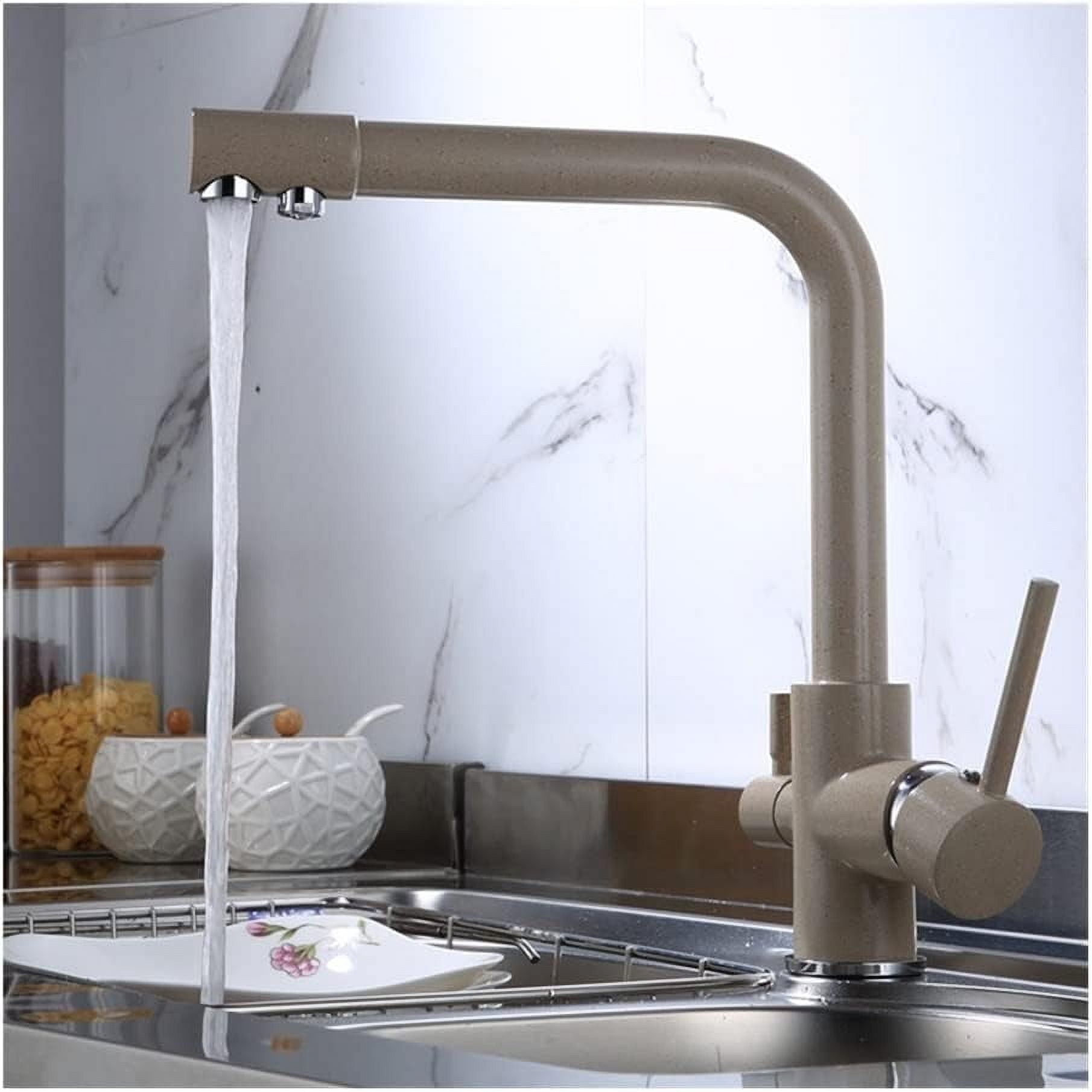 Black Copper Kitchen Faucet with 360 Degree Rotation, Water ...