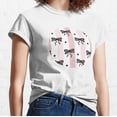 Black Coquette Bows and Pink Stripes Classic T-Shirt Vintage Birthday ...