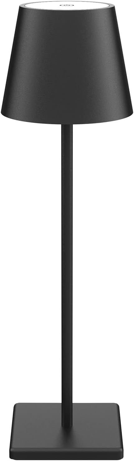 Black Cordless Table Lamp,5500mAh Battery Powered Table Lamp,3W Touch ...