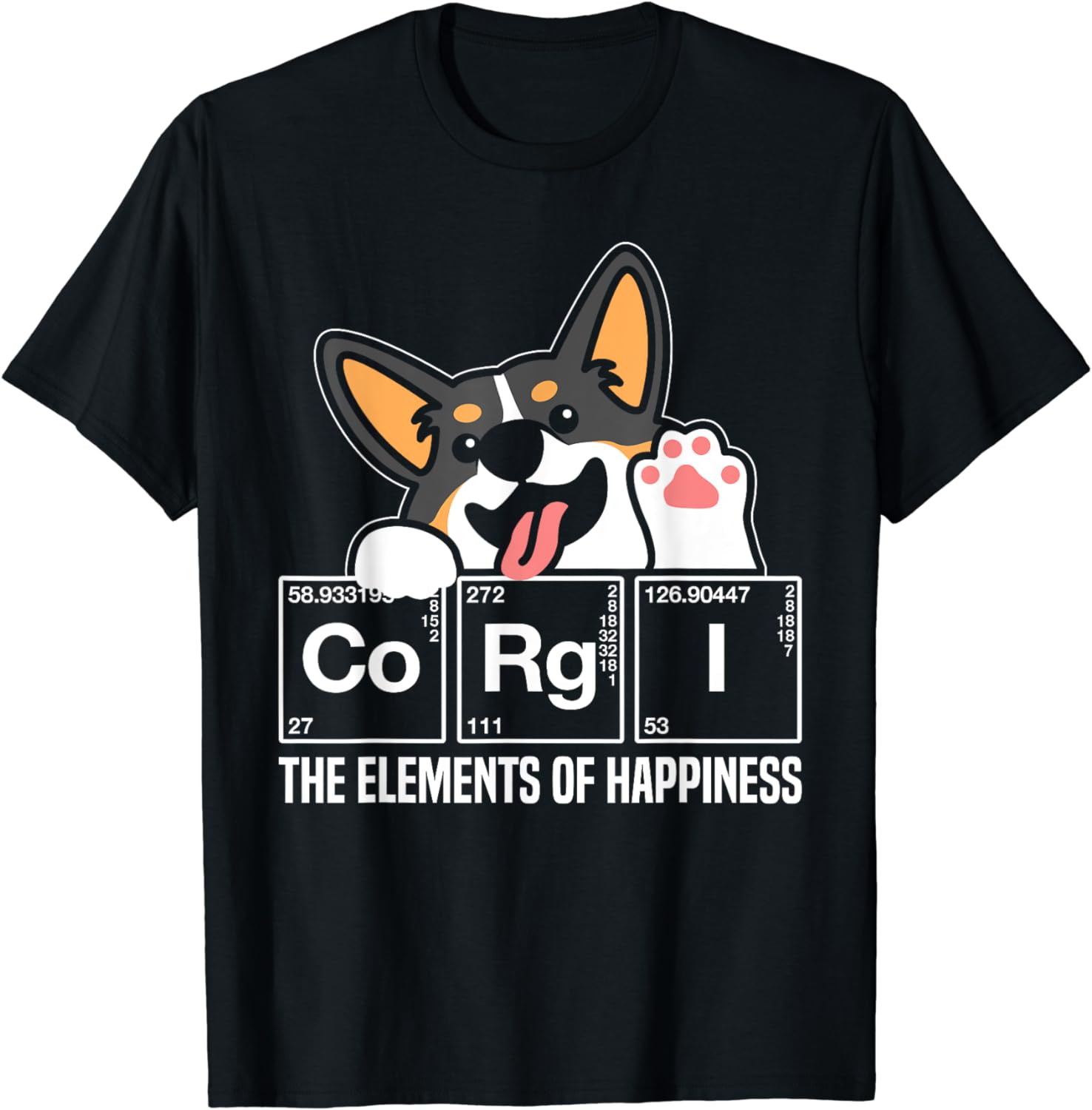 Black Corgi Periodic Table Chemistry Science Teacher T-Shirt - Walmart.com