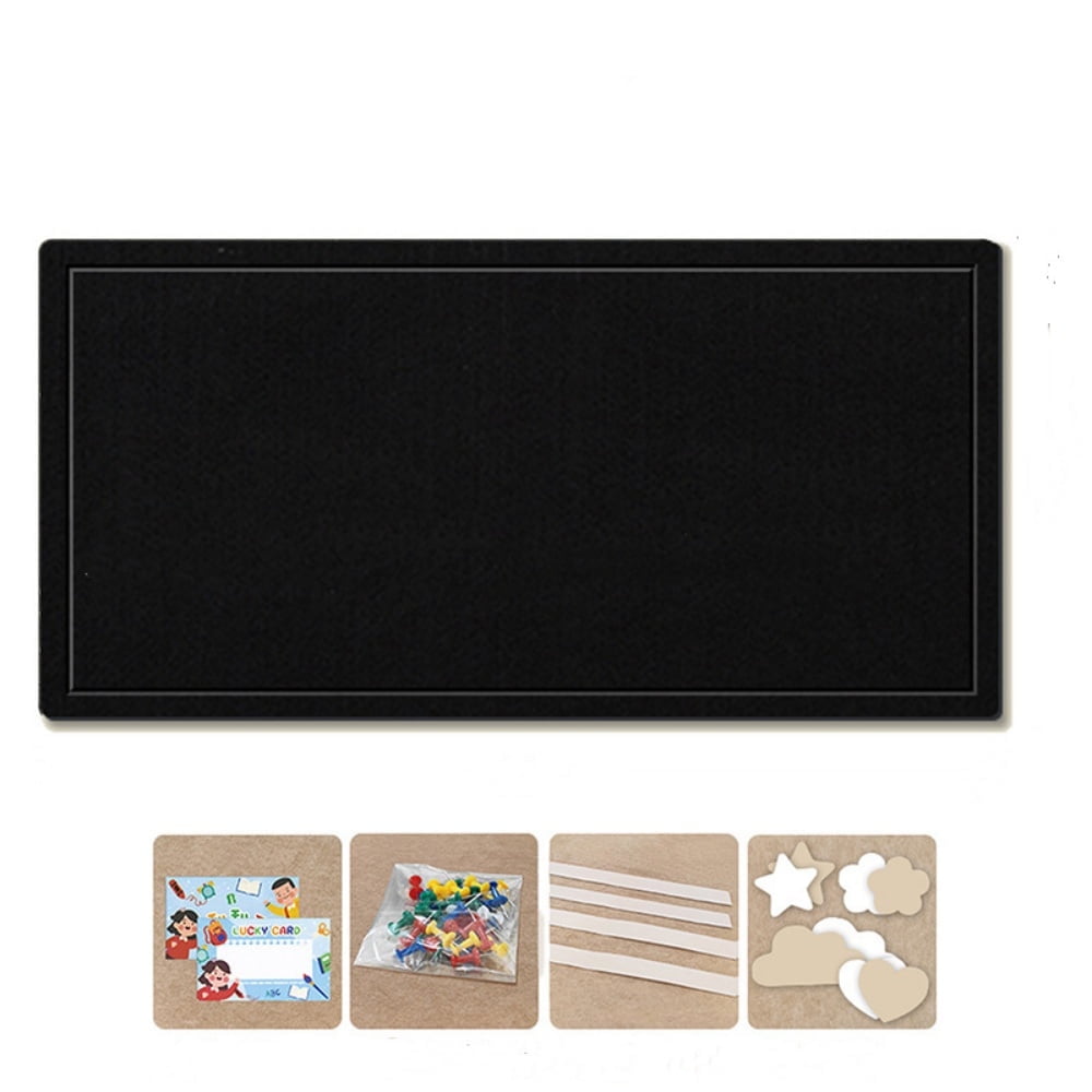 Black Cork Board with 30 Push Pins, 23.6"x15.7" Cork Bulletin Board ...