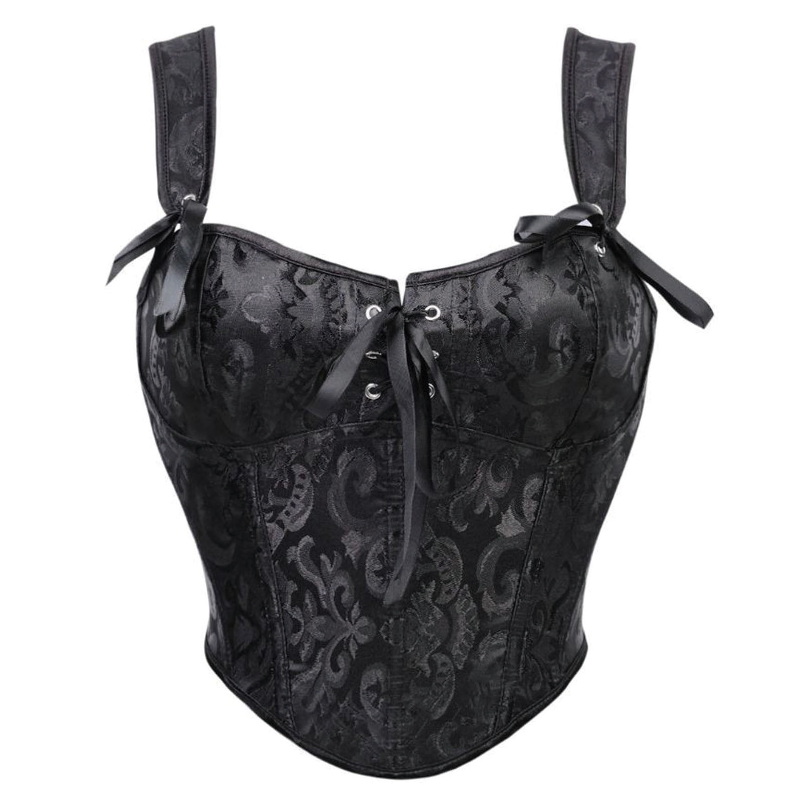 Black Corset Tank Tops for Women Renaissance Underbust Sleeveless ...
