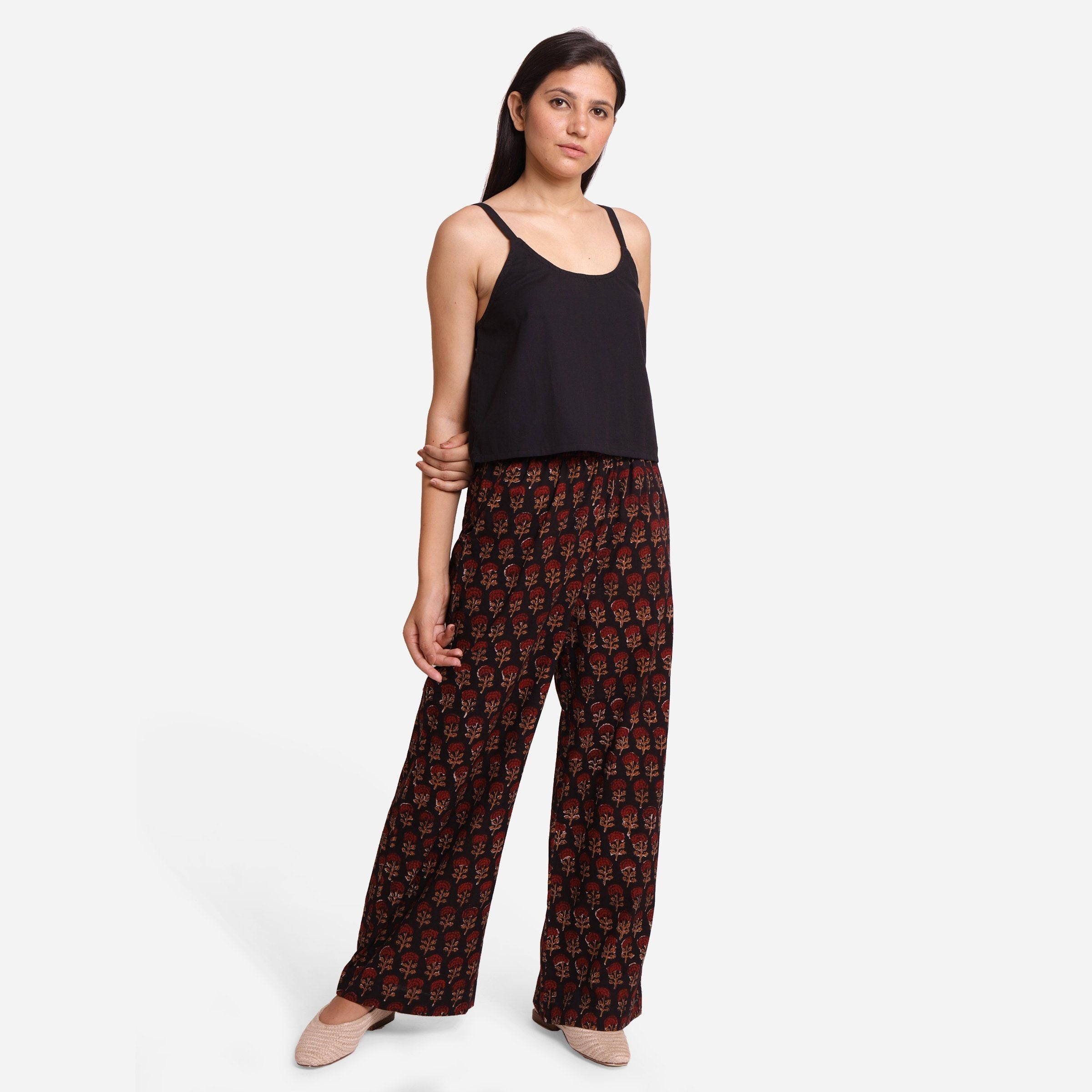Black Cotton Flax U-Neck Criss-Cross Spaghetti Top - Walmart.com