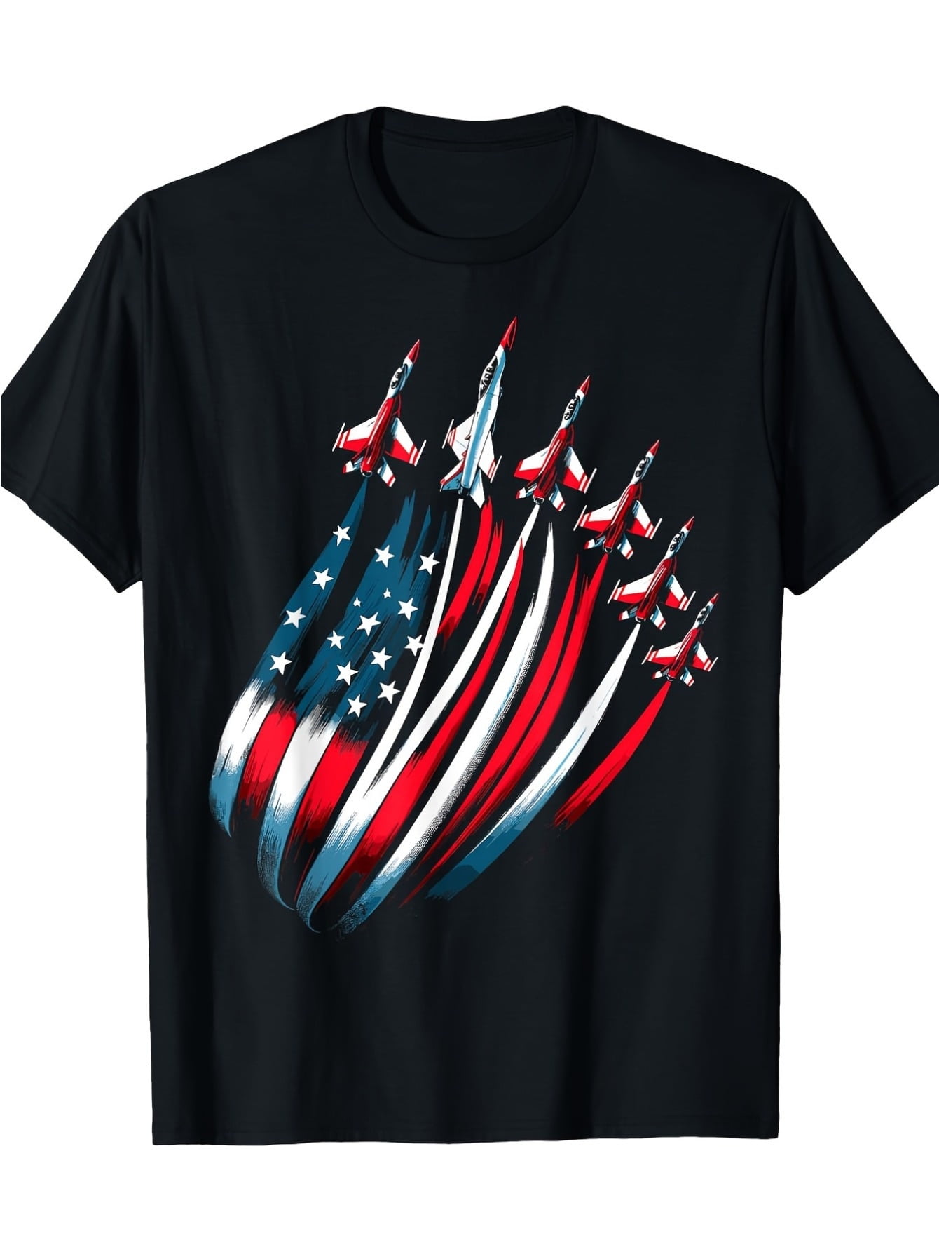 Black Cotton Mens Graphic T Shirts Unisex Casual Crew Neck Patriotic ...