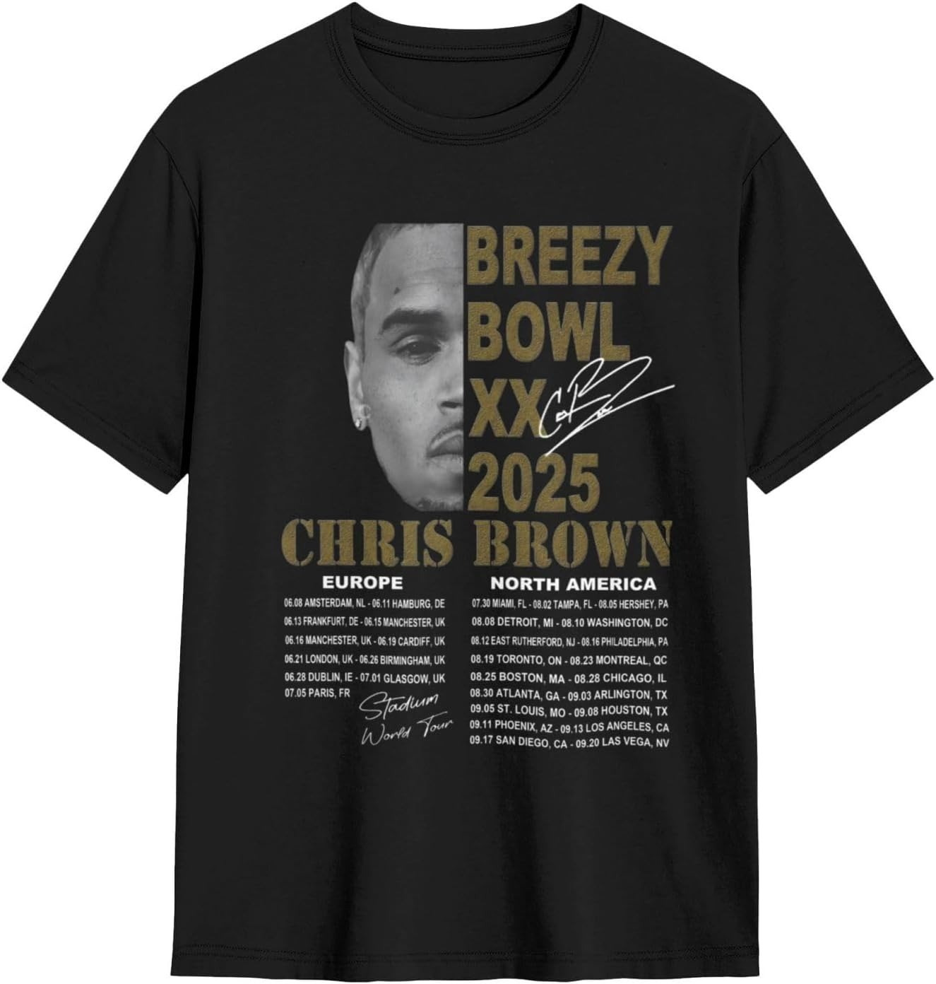 Black Cotton Music Tour Tee – 2025 Concert T-Shirt for Men’s Streetwear ...